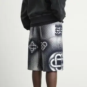 Casablanca Pearlescent Monogram Denim Shorts