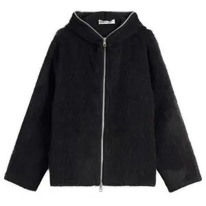 Our Legacy Hairy Wool Full Zip Hooded Jacket - Black