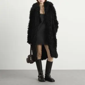 Acne Studios Oflama Long Messy Faux Fur Coat