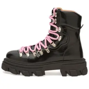 GANNI Cleated Mountain Boots - Black