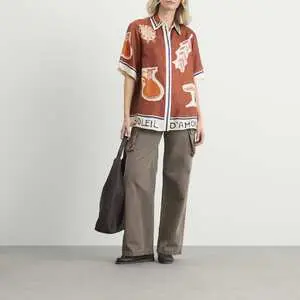 ALEMAIS Soleil D’amour Silk Shirt - Rust