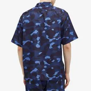 A BATHING APE Colour Camo One Point Vacation Shirt - Navy