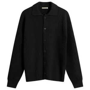 Auralee Rib Knit Cardigan - Black