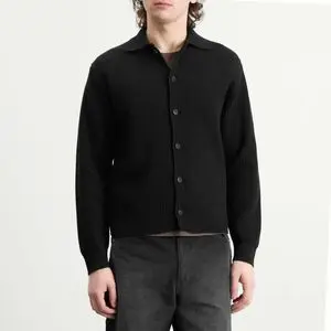 Auralee Rib Knit Cardigan - Black
