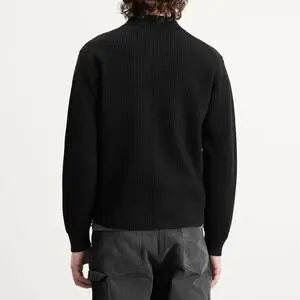 Auralee Rib Knit Cardigan - Black