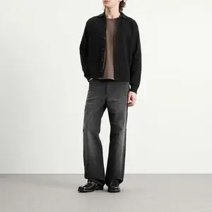 Auralee Rib Knit Cardigan - Black