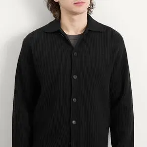 Auralee Rib Knit Cardigan - Black
