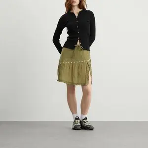 DAMSON MADDER Evelyn Sheer Asymmetrical Ruffle Hem Skirt