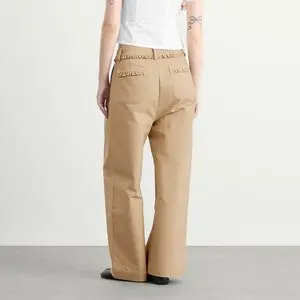 MY MUM MADE IT Pleat Cotton Wide-leg Trousers With Ruffle Trim