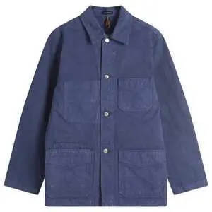 DRAKE'S Canvas Chore Jacket - Navy
