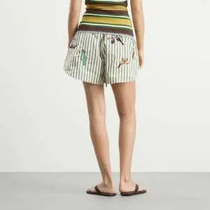 ALEMAIS Bisou Embroidered Shorts