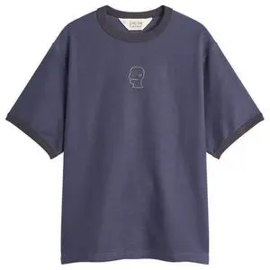 BRAIN DEAD Slubby Ringer T-shirt - Navy