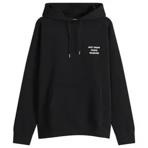 Drole De Monsieur Not From Paris Madame Slogan Hoodie - Black