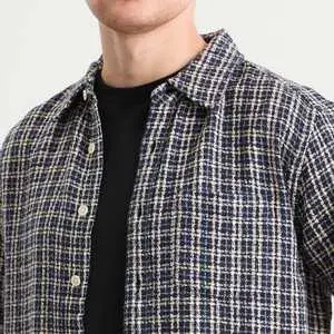 CORRIDOR Reverse Tweed Snow Check Shirt - Blue
