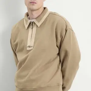 PLEASURES Drift Zip Long Sleeve Polo