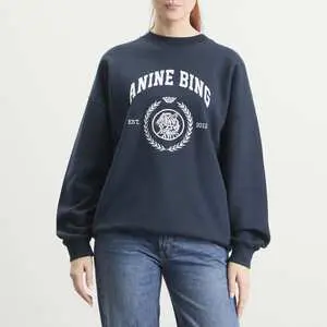ANINE BING Miles Collegiate Sweatshirt - Navy