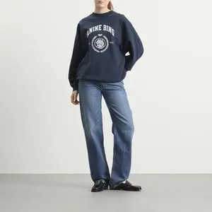 ANINE BING Miles Collegiate Sweatshirt - Navy