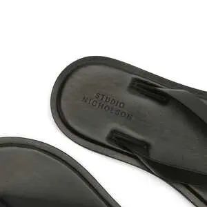Studio Nicholson Curren Leather Flip Flop - Black