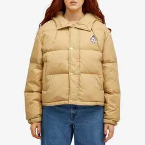 SPORTY & RICH Crown Logo Hooded Puffer Jacket