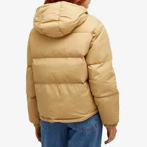 SPORTY & RICH Crown Logo Hooded Puffer Jacket