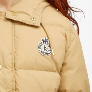 SPORTY & RICH Crown Logo Hooded Puffer Jacket