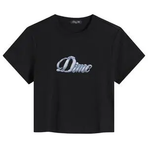 DIME Cursive Denim T-shirt - Black
