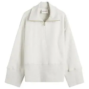 Closed Half Zip Long Sleeve Sweatshirt - Neutrals