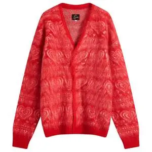 Needles Heart Mohair Cardigan - Red