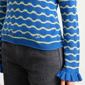 DAMSON MADDER Cotton Merino Blend Polo Jumper
