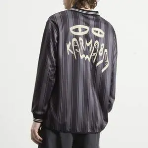 KARMA8A Stripe Long Sleeve Polo T-shirt