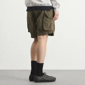 AND WANDER Oversized Cargo Shorts - Khaki