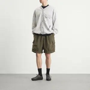 AND WANDER Oversized Cargo Shorts - Khaki
