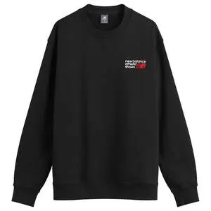 NEW BALANCE Athletics Relaxed Premium Crewneck Sweatshirt In | Size: | Cotton/fleece | End Clothing - Black