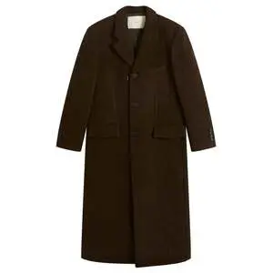 DUNST Wool Boucle Single-breasted Coat - Brown