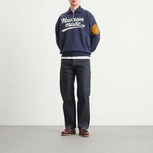 HUMAN MADE Half Zip Logo Sweatshirt