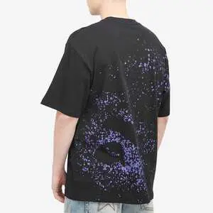 A BATHING APE Spray Print Slogan T-shirt - Black