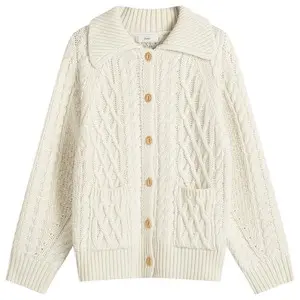 DUNST Fisherman Knit Cardigan - Ivory