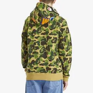 A BATHING APE Abc Camo Shark Half Zip Hoodie