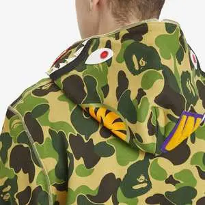 A BATHING APE Abc Camo Shark Half Zip Hoodie