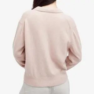 DUNST Collared Baby Alpaca Sweater - Soft Pink