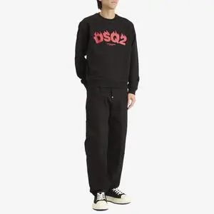 Dsquared2 Flames Logo Cool Fit Crew Sweat