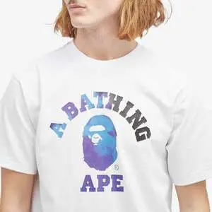 A BATHING APE Tie Dye College T-shirt