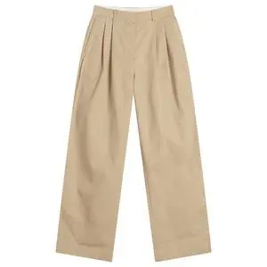 DUNST Wide Chino Trousers - Beige
