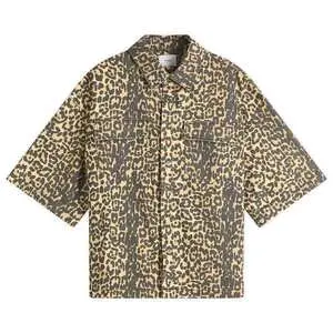 Rhude Leopard Short Sleeve Shirt - Black/tan