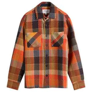 WAX LONDON Whiting Pike Check Overshirt - Orange Multi