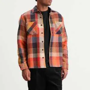 WAX LONDON Whiting Pike Check Overshirt - Orange Multi
