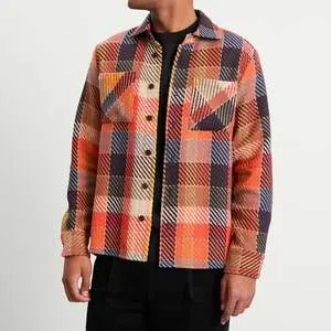 WAX LONDON Whiting Pike Check Overshirt - Orange Multi