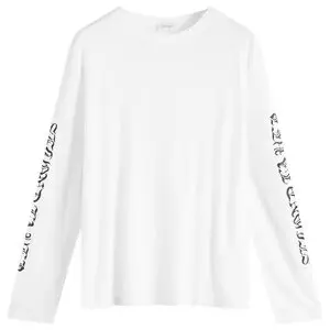 SECOND / LAYER Destroyed Skate Wave Long Sleeve T-shirt - White