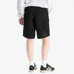 HOUSE OF SUNNY Oversized Denim Shorts With Drawstring Waist - Black