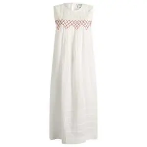 DAMSON MADDER Ambrose Midi Night Dress In | 100% Cotton | End Clothing - White